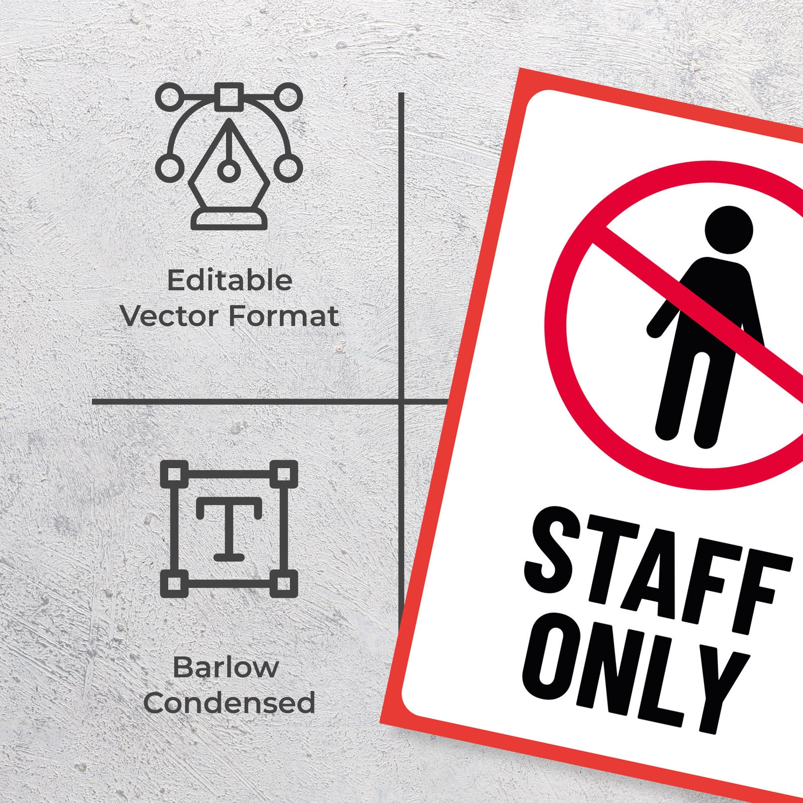 Staff Only Ready to Print Vector Sign Poster - Etsy