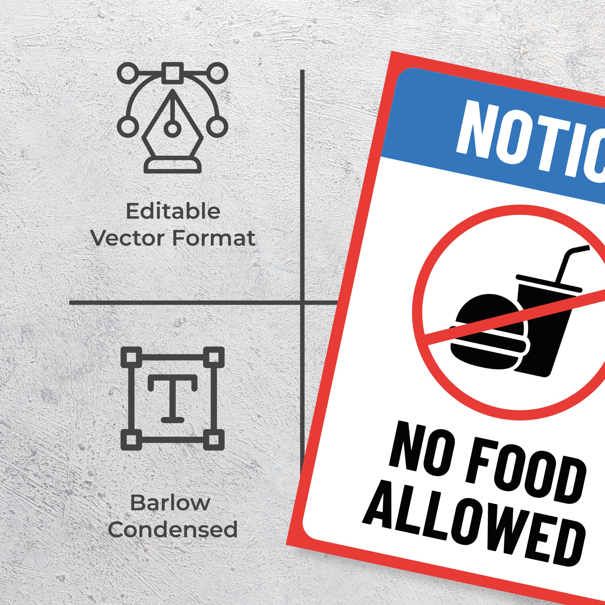 No Food Allowed Print Ready Sign Poster - Etsy