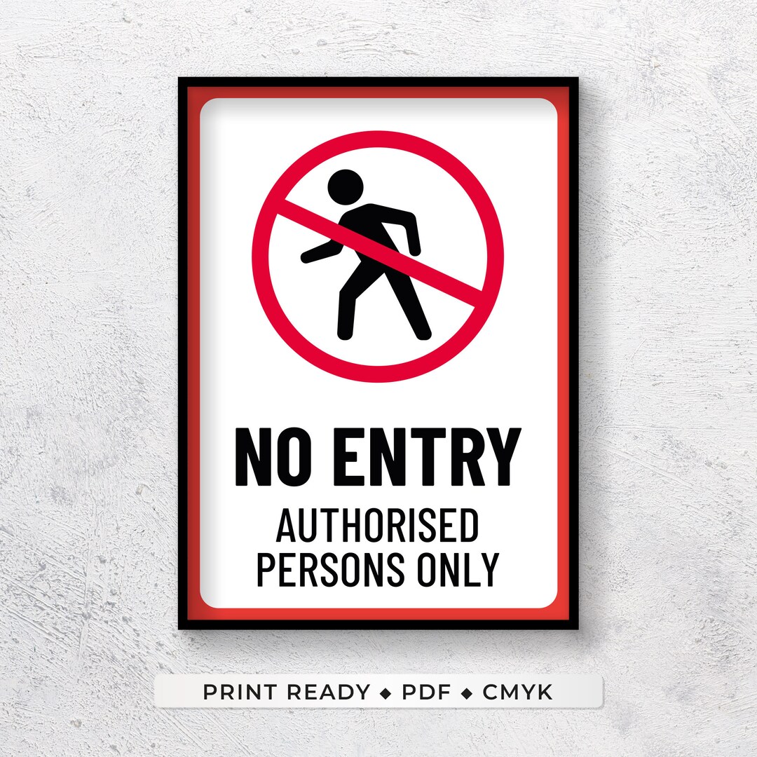 Do Not Entry Ready to Print Vector Sign Poster - Etsy