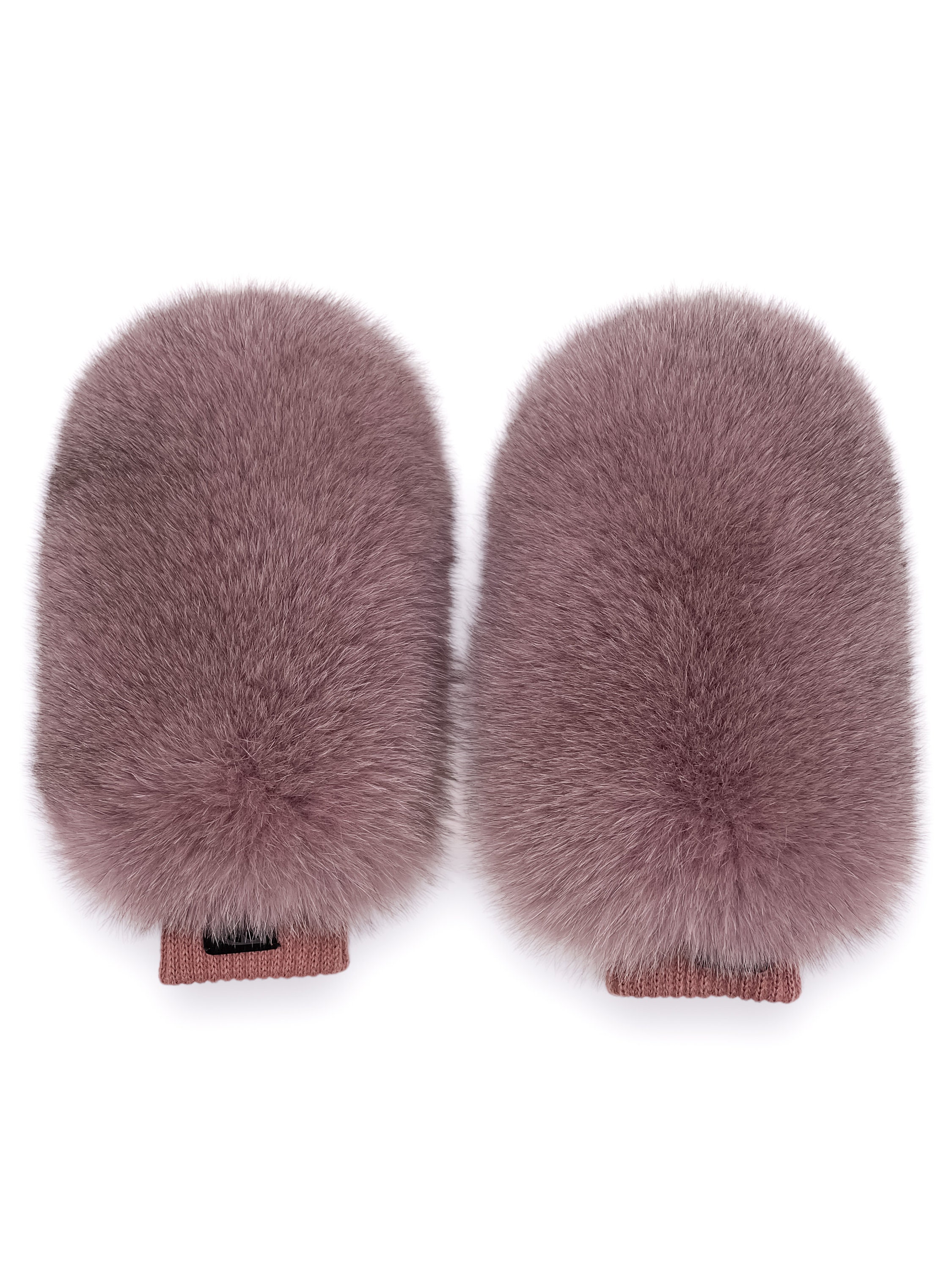 Pink Real Fox Fur Mittens,plush Fluffy Gloves With Real Fur and Leather ...