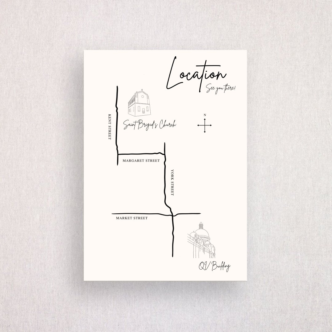 Printable Custom Illustrated Map, Wedding Map, Map Card, Wedding ...