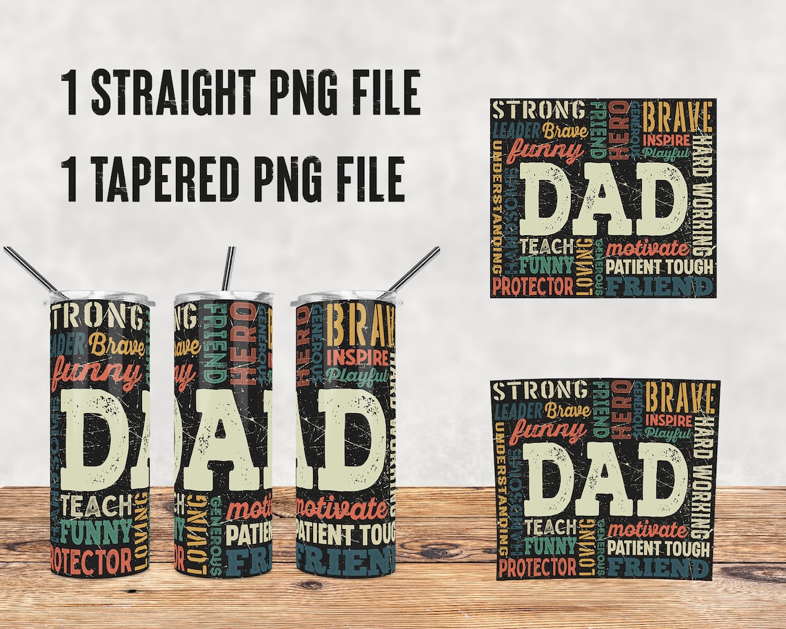 Dad Fathers Day Tumbler PNG Gift for Dad Tumbler Sublimation - Etsy