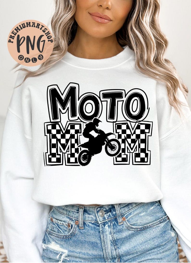 Moto Mom Checkered Design: Motocross Racing PNG (digital Download) - Etsy