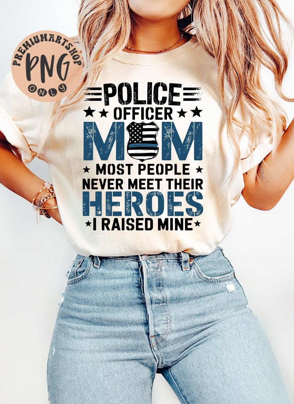 Police Officer Mom PNG: Thin Blue Line Design (digital Download) - Etsy