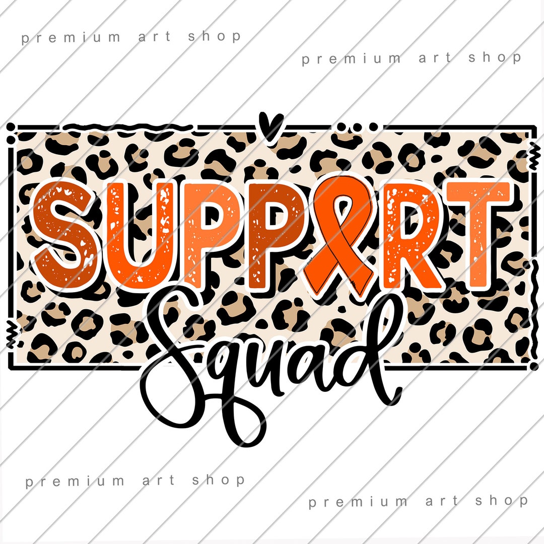 Support Squad Orange Ribbon Awareness PNG: Multiple Sclerosis, Leukemia ...