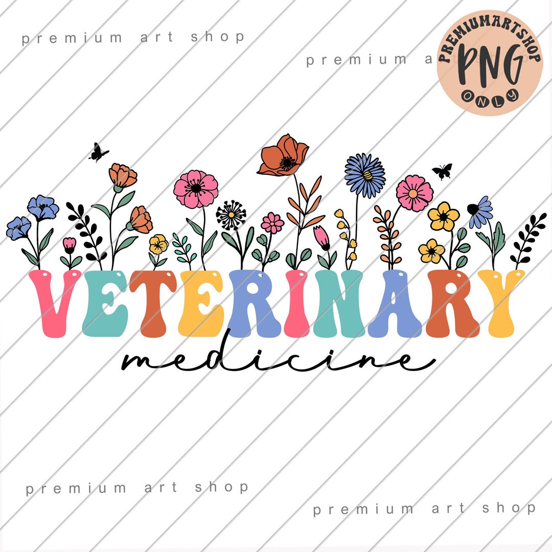 Veterinary Floral PNG: Wildflower Vet Tech Sublimation (digital ...