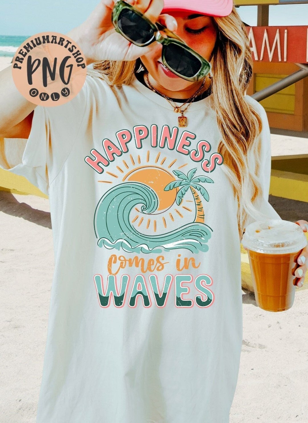Happiness Comes in Waves Png, Vacay Mode Sublimation, Ocean Png, Beach ...
