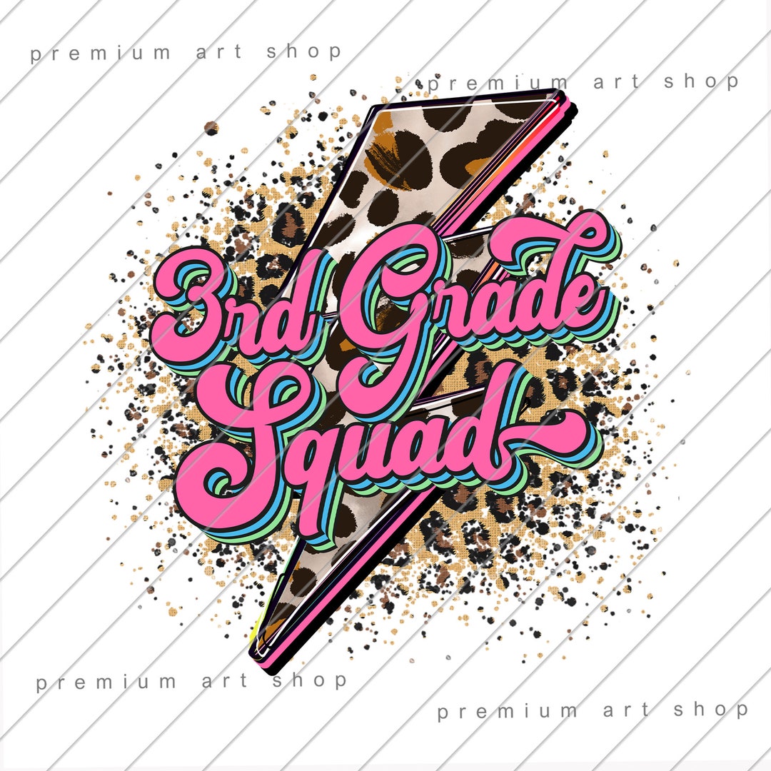 Third Grade Squad Back to School PNG, 3rd Grade Squad Retro Sublimation ...