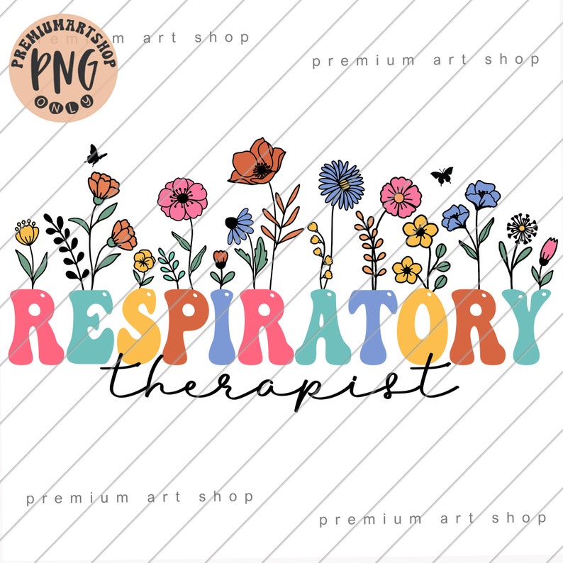Respiratory Therapist Floral PNG: Wildflower Sublimation Design ...