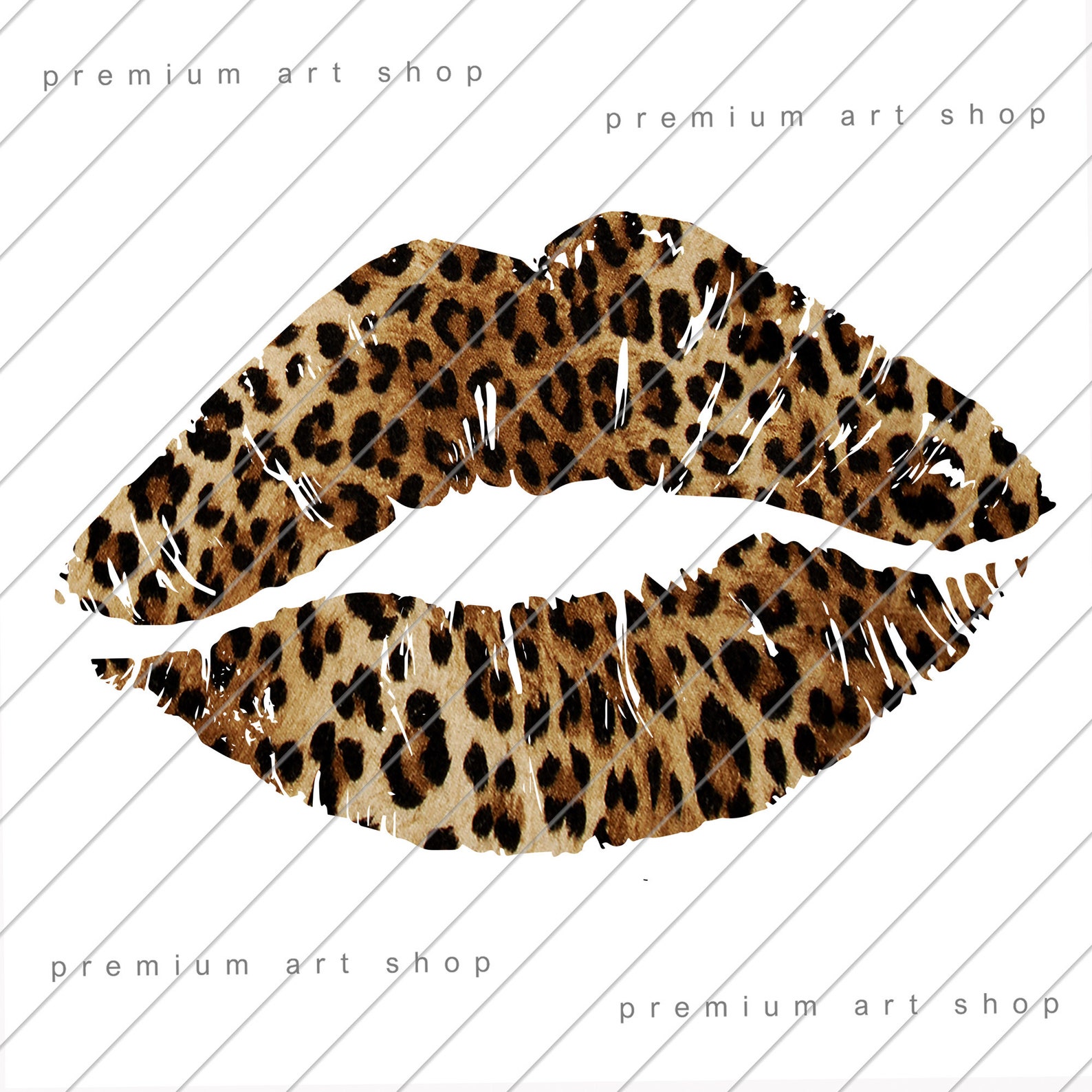 Lips Kiss PNG Leopard Lips Kiss Sublimation Design Download | Etsy