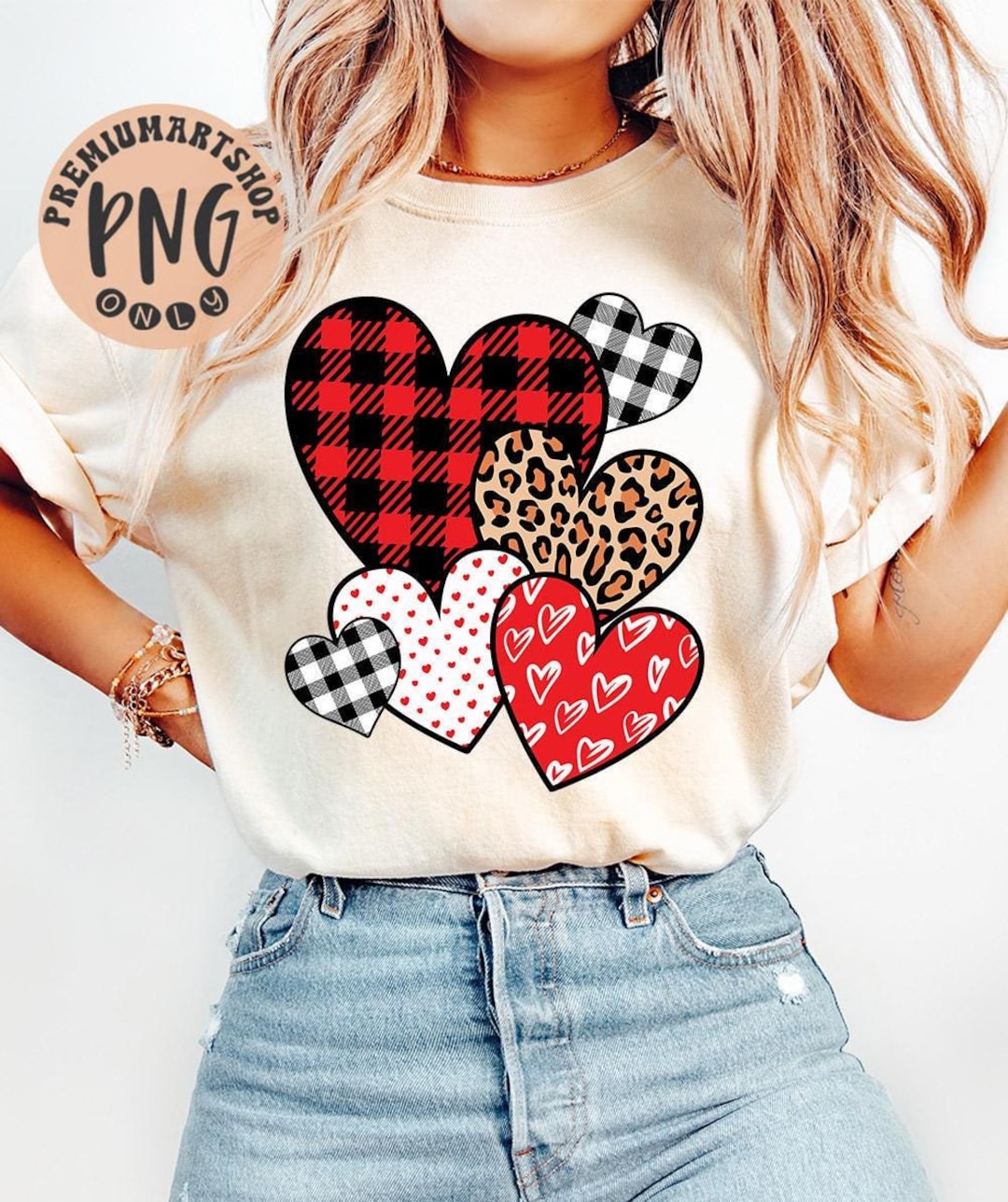 Hearts Valentines Day Plaid Leopard Png, Valentines Hearts Png, Leopard ...