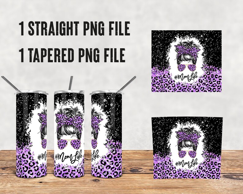 Mom Life Purple Glitter Leopard Tumbler PNG Mom Life Tumbler - Etsy