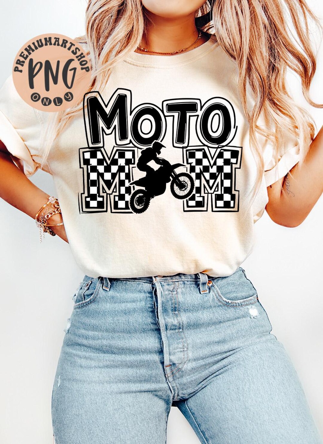 Moto Mom Checkered Design: Motocross Racing PNG (digital Download) - Etsy