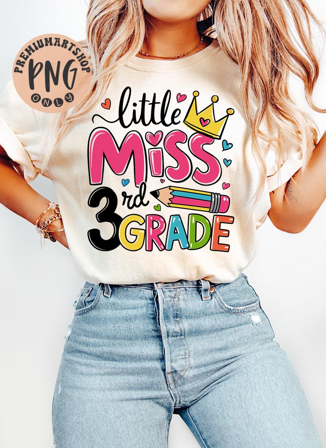 Little Miss 3rd Grade PNG: Back to School Sublimation (digital Download ...
