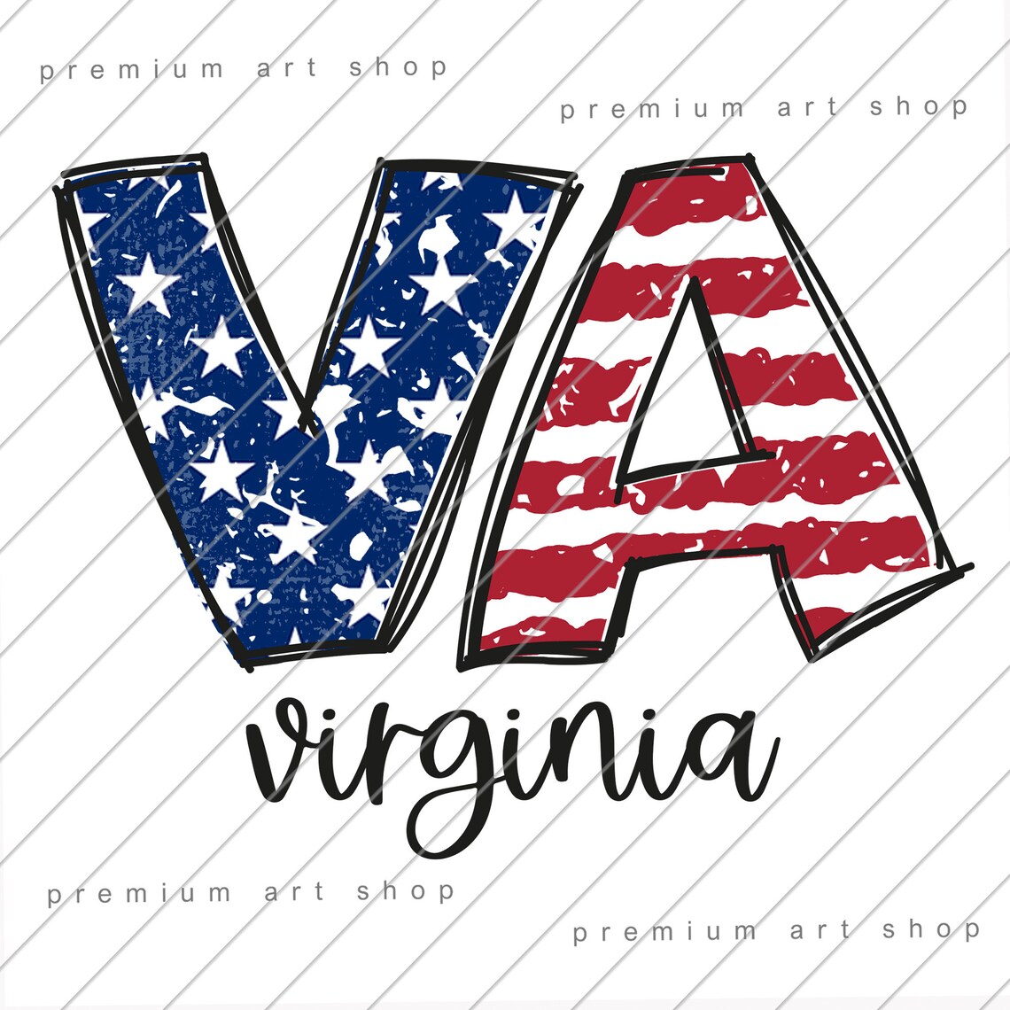 Virginia 4th of July PNG Virginia PNG Distressed American - Etsy