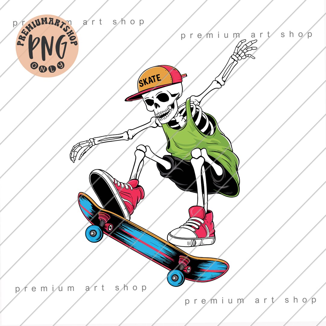 Skeleton Skating Halloween Png, Skull Boys Sublimation, Skateboarding ...
