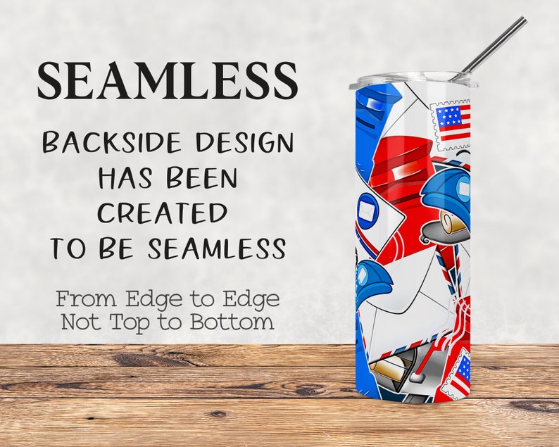 Postal Life Tumbler Sublimation Design: Seamless 20oz Skinny Tumbler ...
