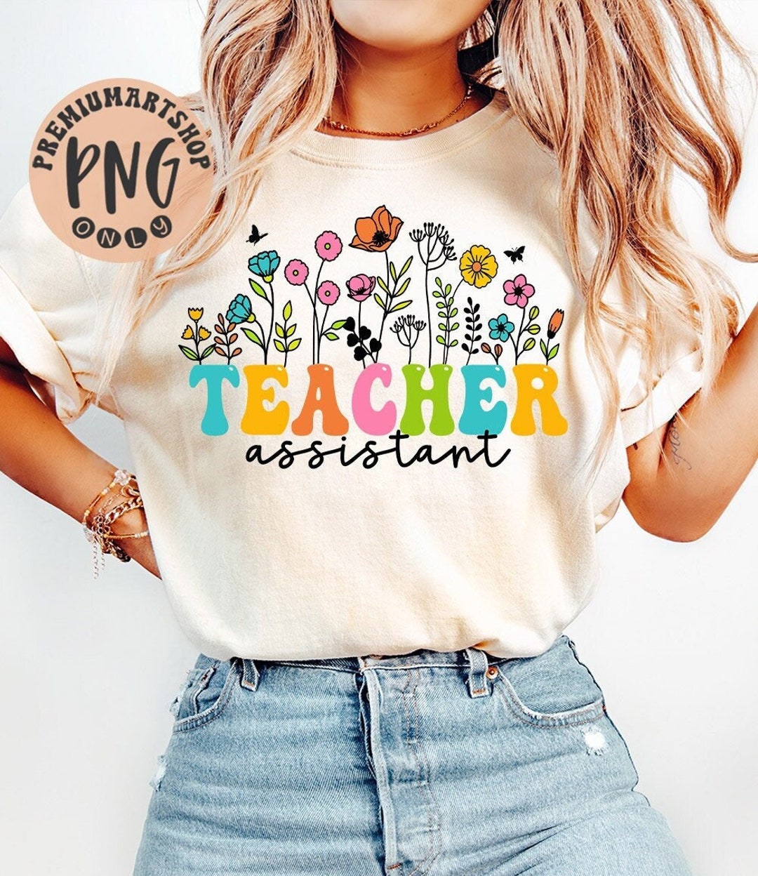 Floral Teacher Assistant Back to School PNG, Teacher Assistant Wild ...