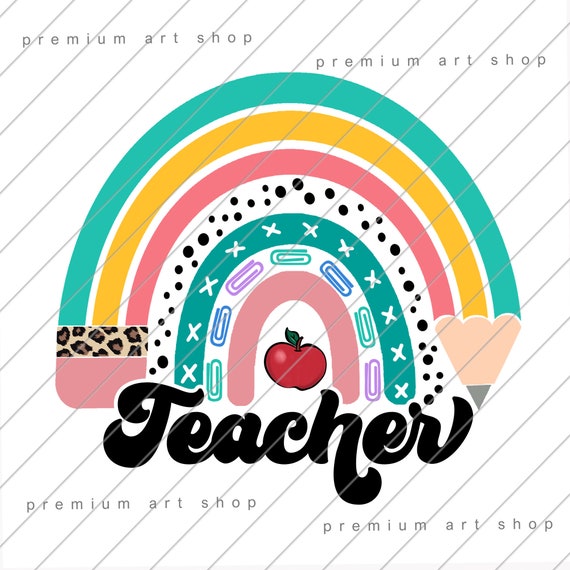 Teacher Rainbow Boho PNG Teacher Back to School Sublimation - Etsy