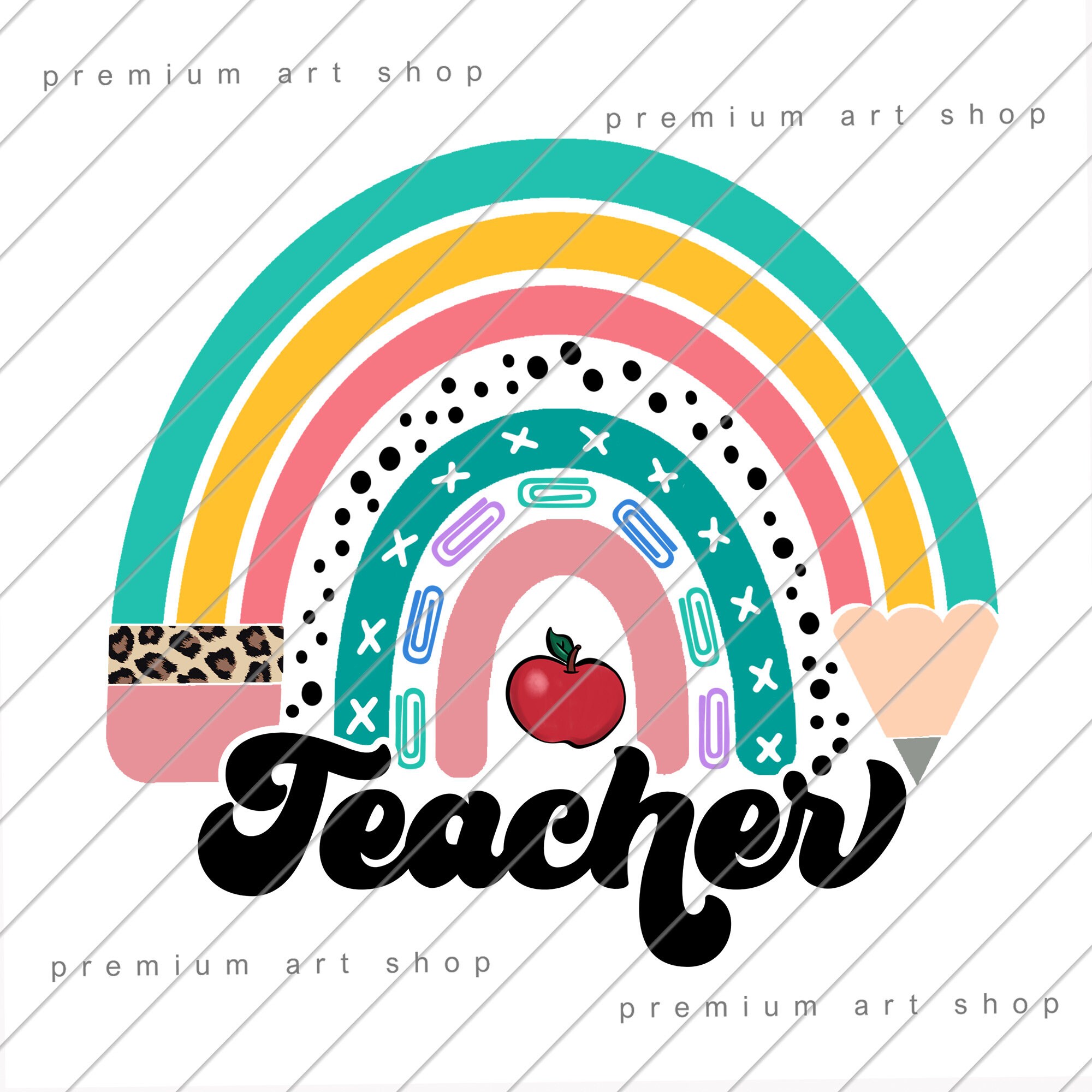 Teacher Rainbow Boho PNG, Teacher Back to School Sublimation Design ...