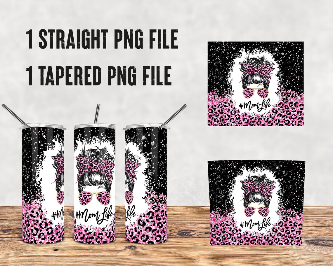 Mom Life Pink Glitter Leopard Tumbler PNG Pink Mom Life - Etsy