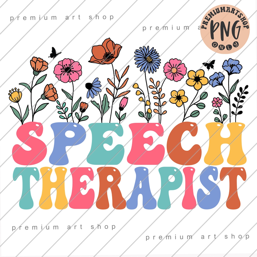 Floral Speech Therapist PNG: Wildflower Sublimation Design (digital ...