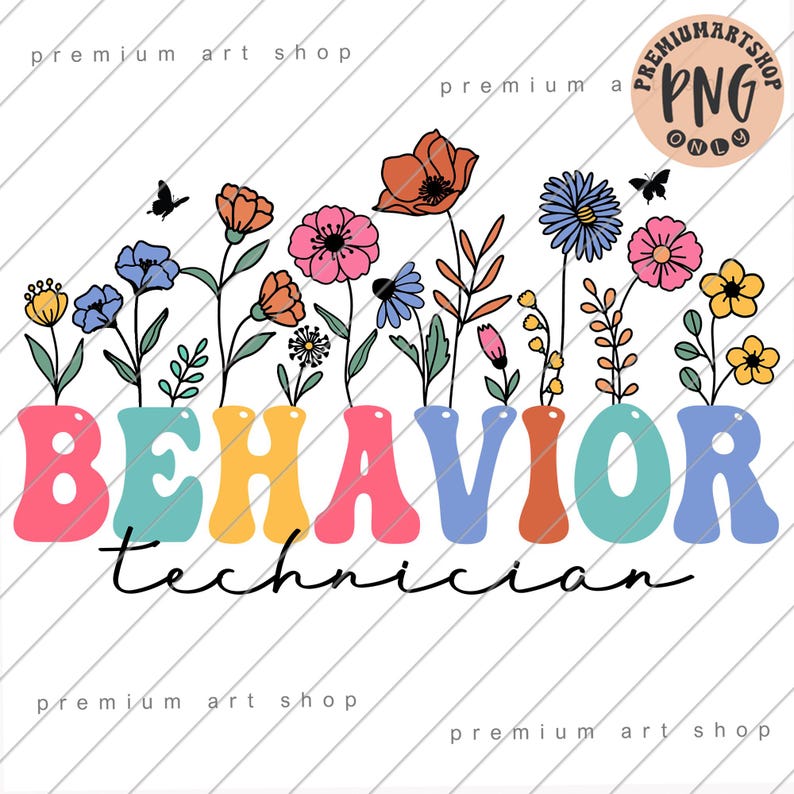 Behavior Technician Floral Png, Behavior Technician Wildflower ...
