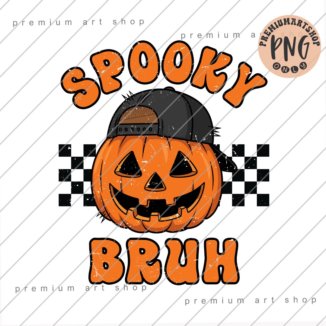 Spooky Bruh Halloween PNG, Spooky Dude Pumpkin Face Halloween ...
