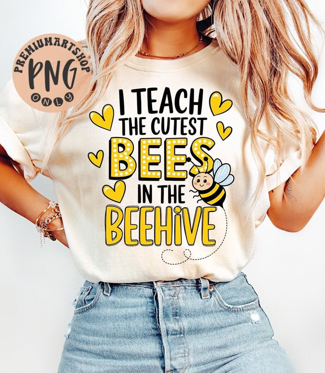 Cutest Bees Teacher PNG: Back to School Sublimation (digital Download ...