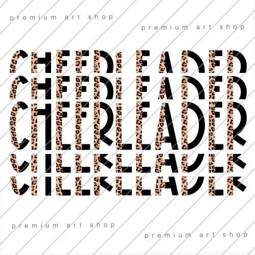 Cheerleader PNG Image Leopard Cheer Blue Gold Design - Etsy
