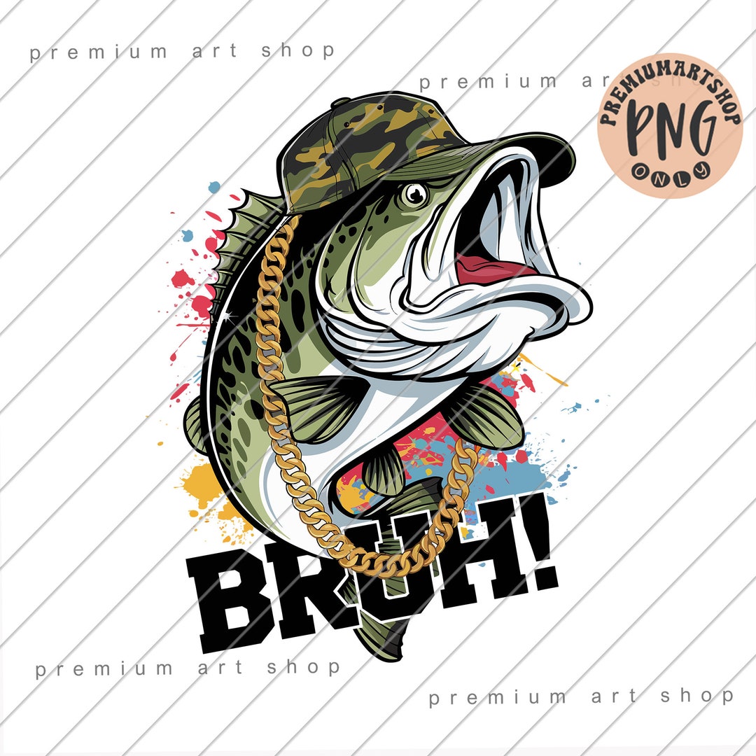 Bruh Bass Fishing PNG, Funny Fishing PNG, Bruh PNG, Boys Fishing Png ...