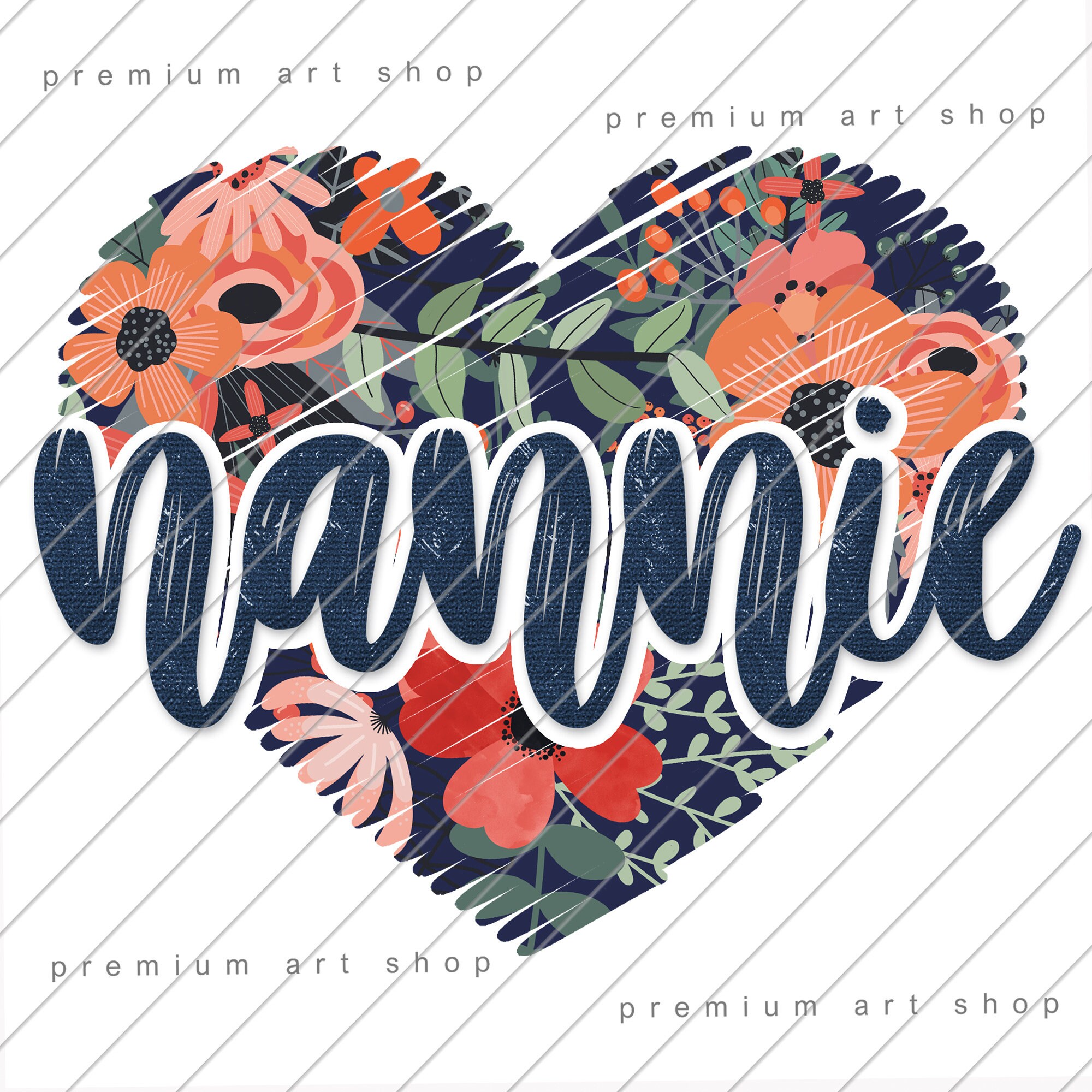 Nannie Floral PNG, Mothers Day PNG, Nannie Sublimation Design Download ...