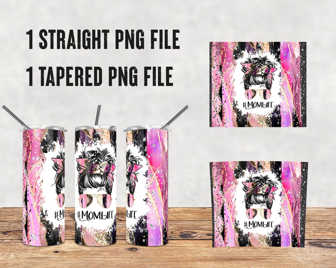 Mom Life Pink Glitter Tumbler PNG Pink Glitter Mom Life - Etsy