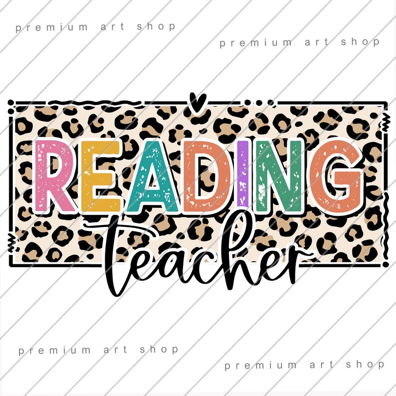 Reading Teacher Leopard PNG Reading Teacher Boho Sublimation - Etsy