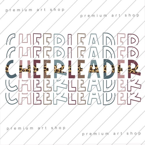 Cheerleader PNG Image Leopard Cheer Blue Design Sublimation - Etsy