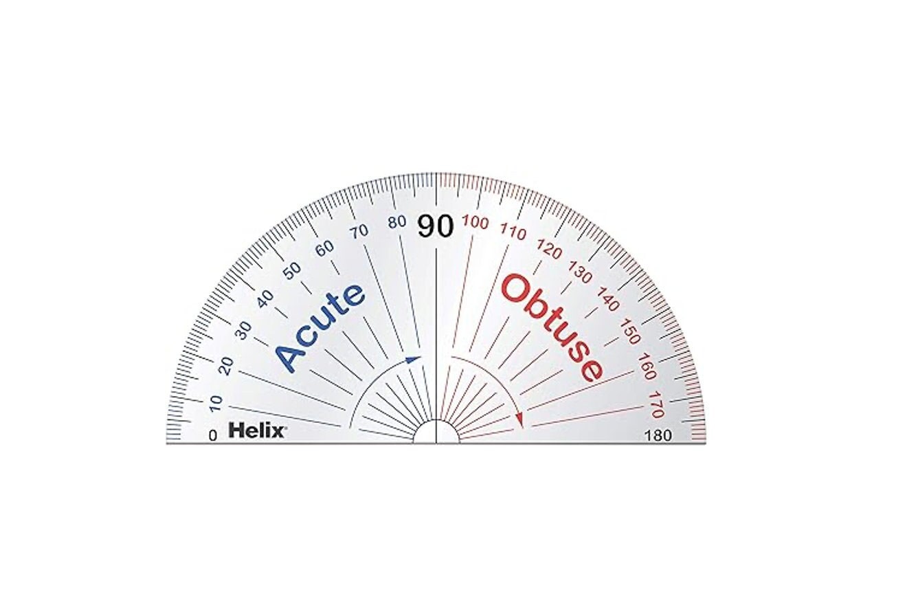 Helix Learning Protractor - Acute and Obtuse Angles Clearly Printed ...