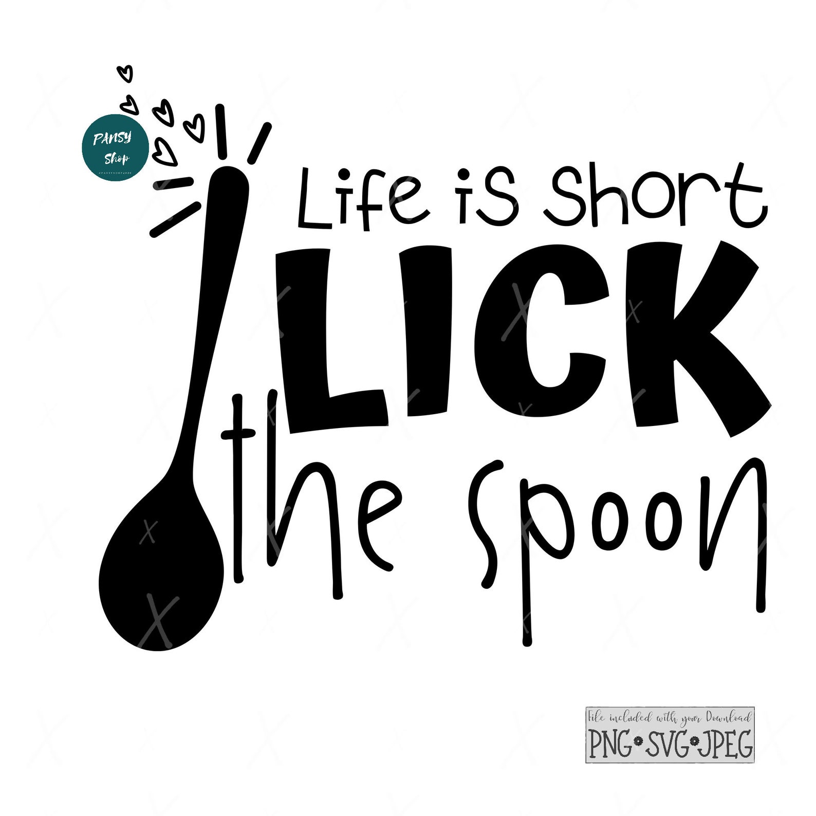 Life is Short Lick the Spoon SVG, Farmhouse Kitchen Sign Quote SVG, Rae ...