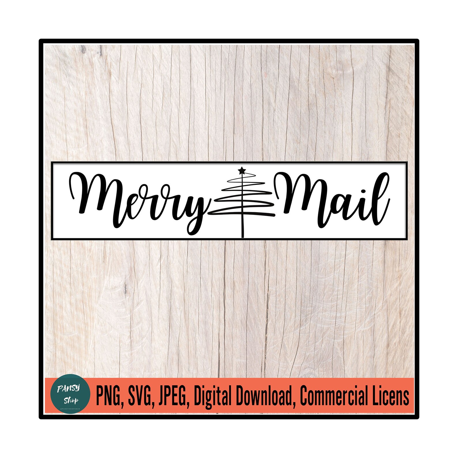 Merry Mail SVG File for Cricut, DIY Christmas Sign Digital Print ...