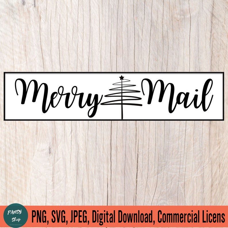 Merry Mail SVG File for Cricut, DIY Christmas Sign Digital Print ...