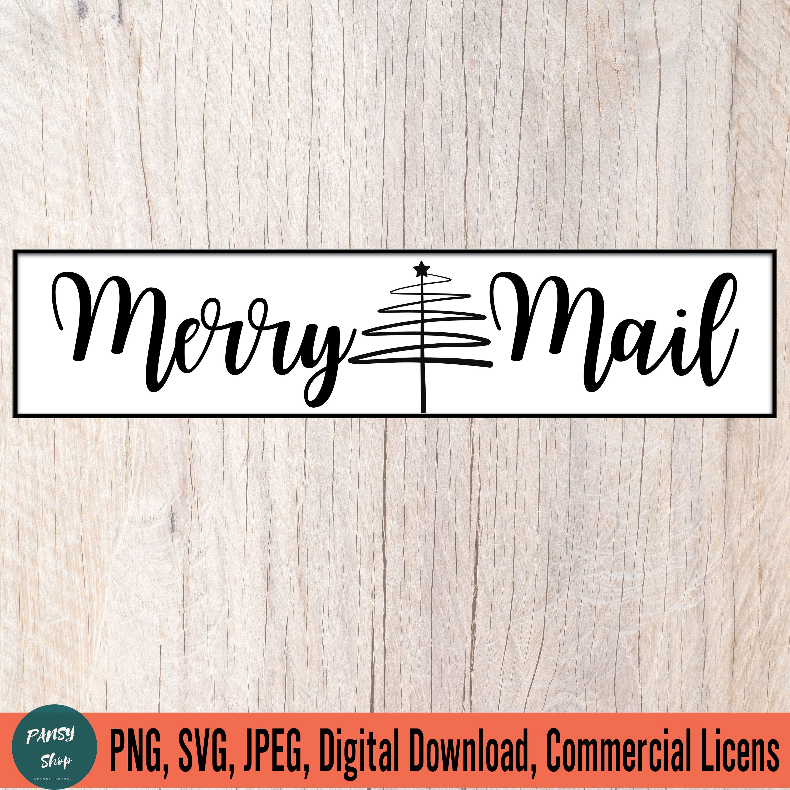 Merry Mail SVG File for Cricut, DIY Christmas Sign Digital Print ...
