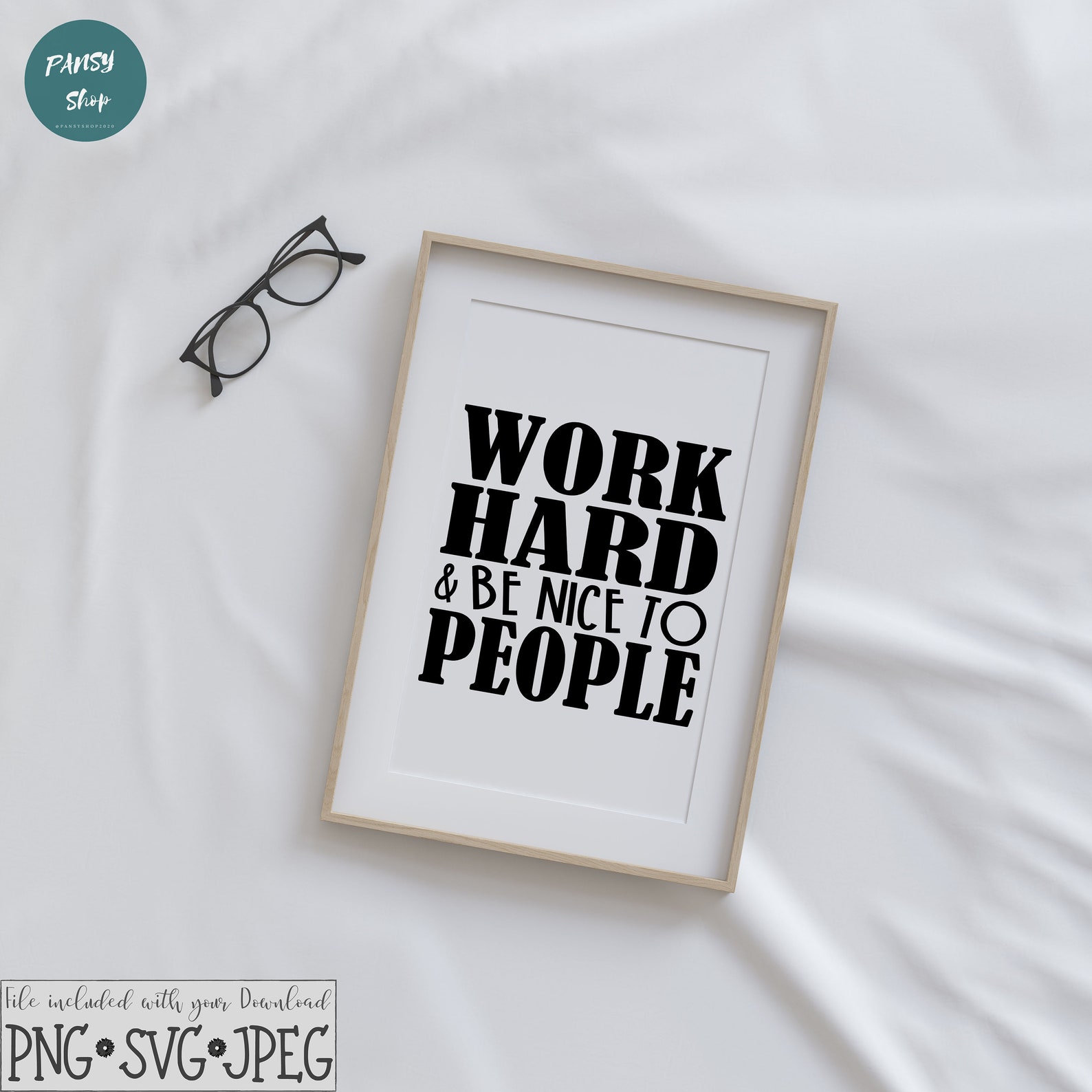 Work Hard and Be Nice to People Svg File for Cricut Positive - Etsy