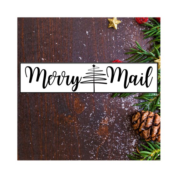 Merry Mail SVG File for Cricut DIY Christmas Sign Digital | Etsy