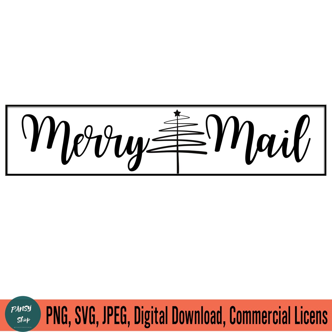 Merry Mail SVG File for Cricut, DIY Christmas Sign Digital Print ...
