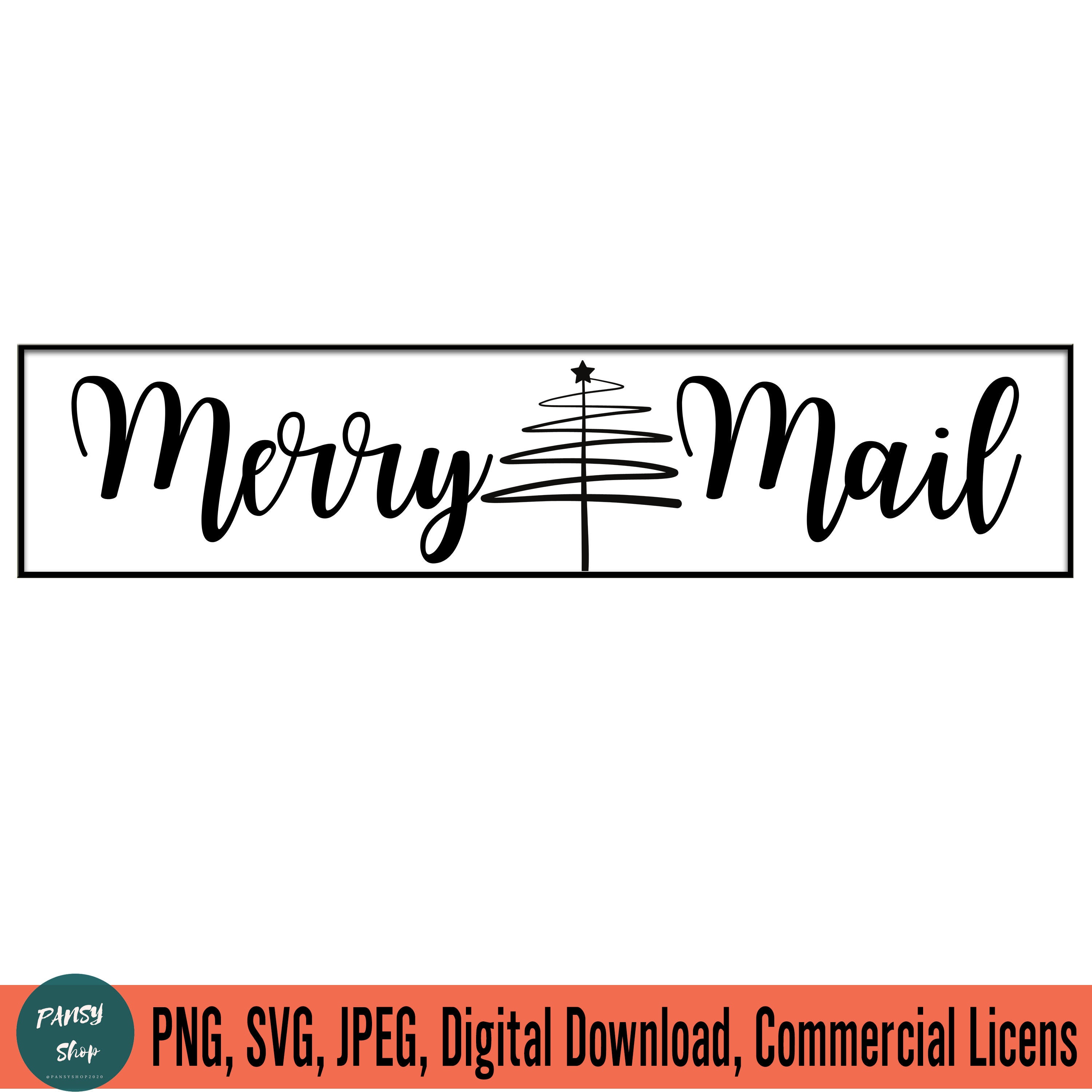Merry Mail SVG File for Cricut, DIY Christmas Sign Digital Print ...