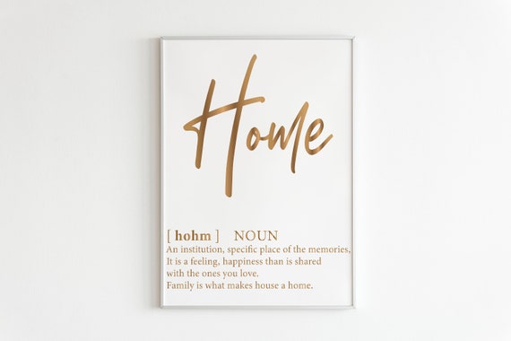 Home Cute Definition Print Typography Wall Art Family Members | Etsy