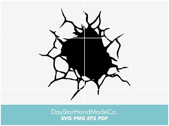 Broken Wall Design Svg Cut File. Wall Sticker. Crack Svg. - Etsy