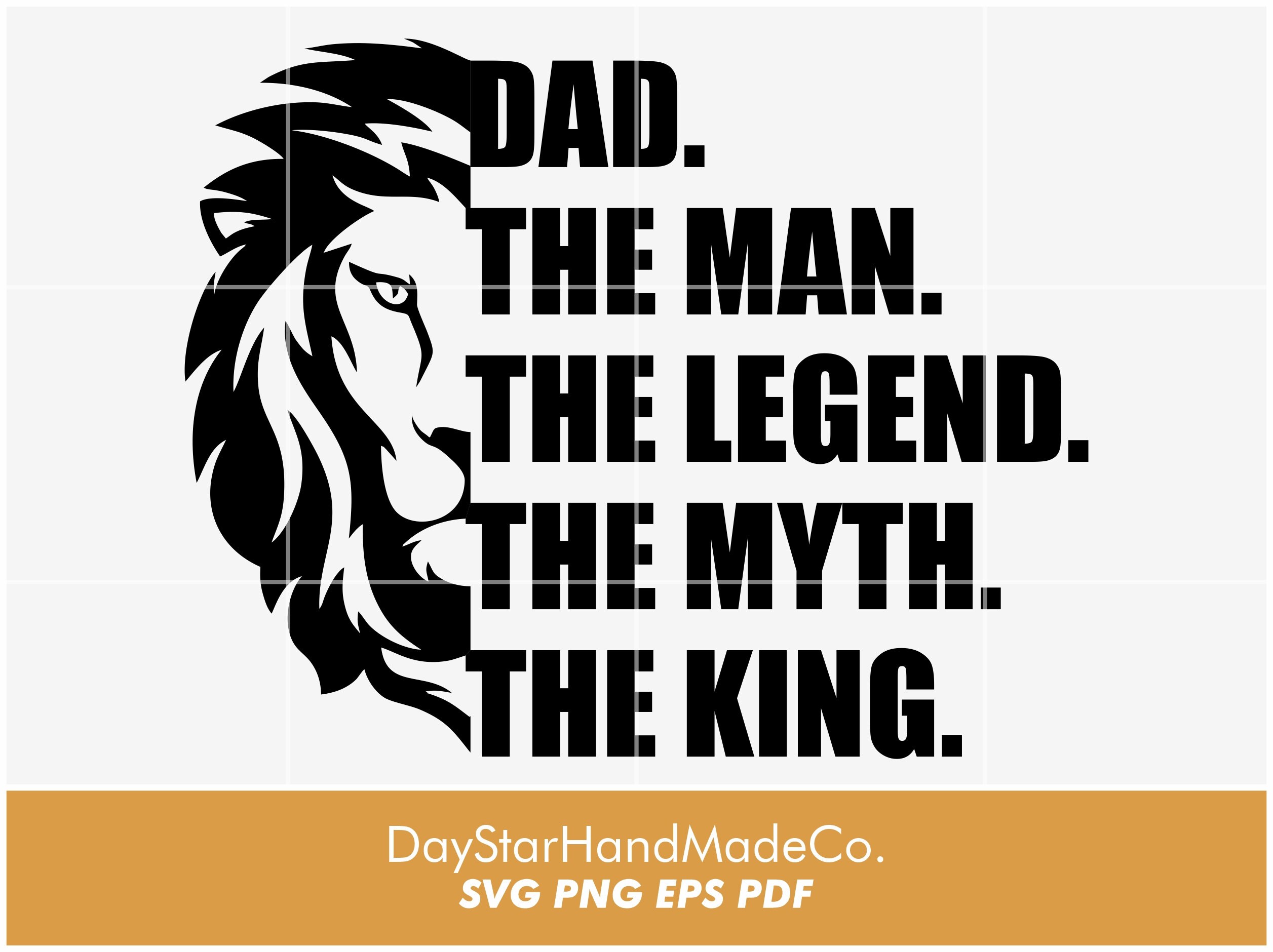 Dad the Legend Lion Face. Father's Day. Svg Cut File. - Etsy
