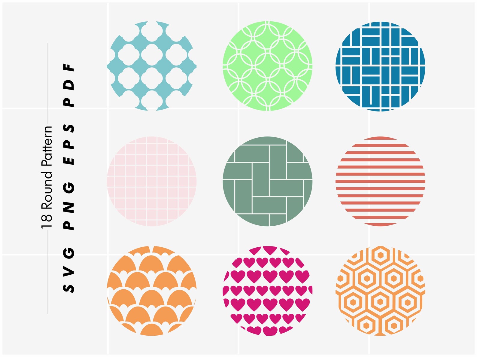 18 Round Pattern Design Svg Cut File. Circle Patterns. | Etsy