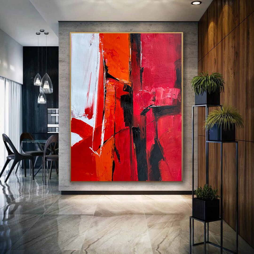 Large Acrylic Color Handmade Painting on Canvas, Customized Size Wall ...