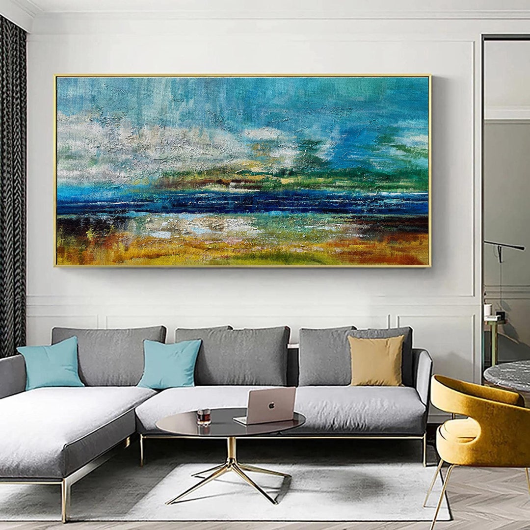 Bright Acrylic Color Abstract, Handmade Painting on Canvas, Huge Size ...